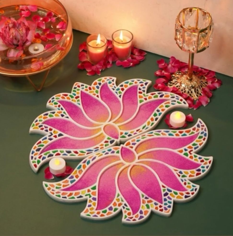 Lakshmi Rangoli Design - Island Rangoli Template – islandrangoli