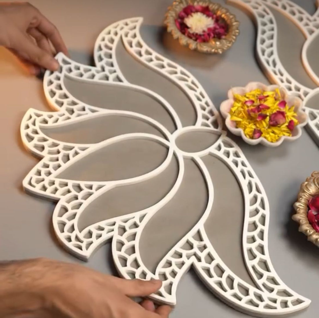 Lakshmi Rangoli Design - Island Rangoli Template – islandrangoli